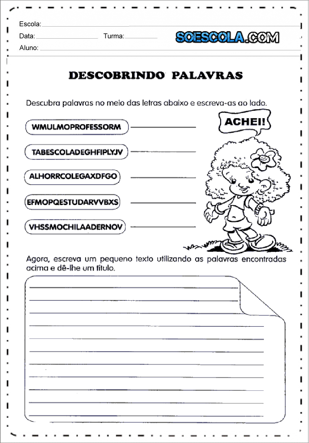 10 Atividades de produção de texto 2 ano - SÓ ESCOLA