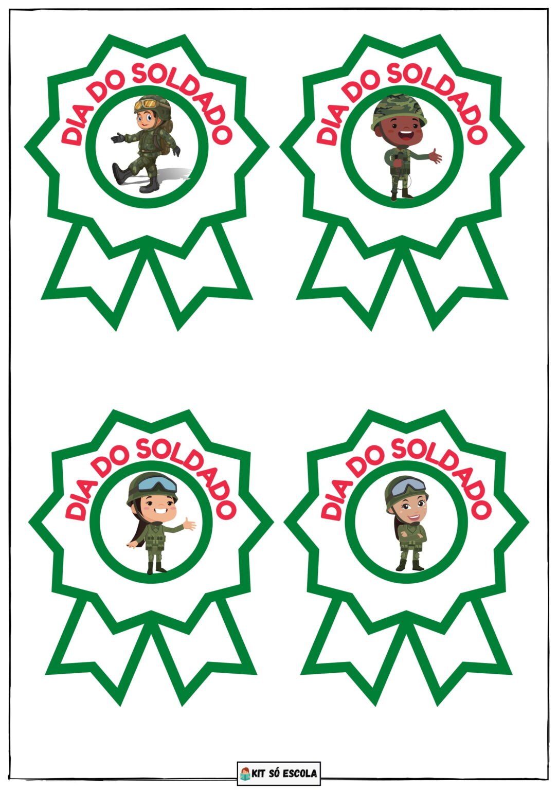 6 Atividades dia do Soldado — SÓ ESCOLA